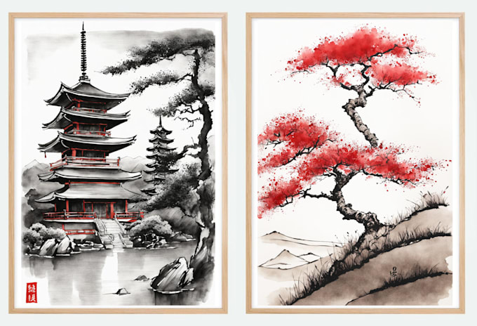 Create japanese ink images using stable diffusion by Edelirio | Fiverr