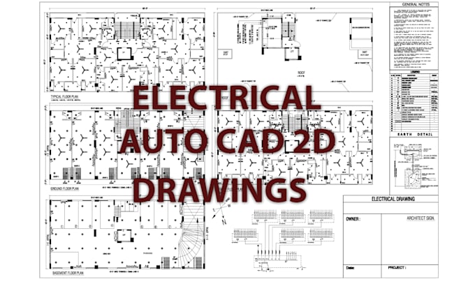 Draw electrical and plumbing in auto cad