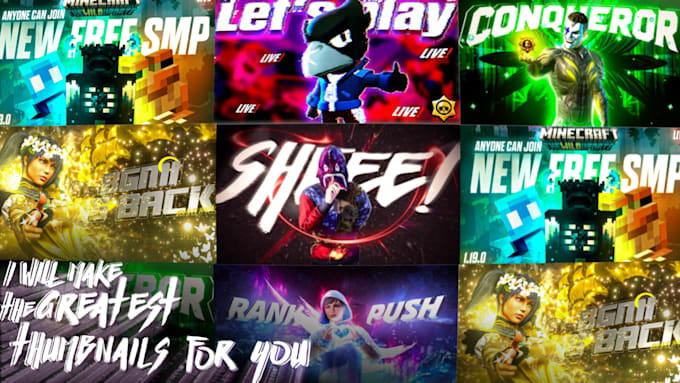 Design eye catching gaming thumbnail for you by Editslasher | Fiverr
