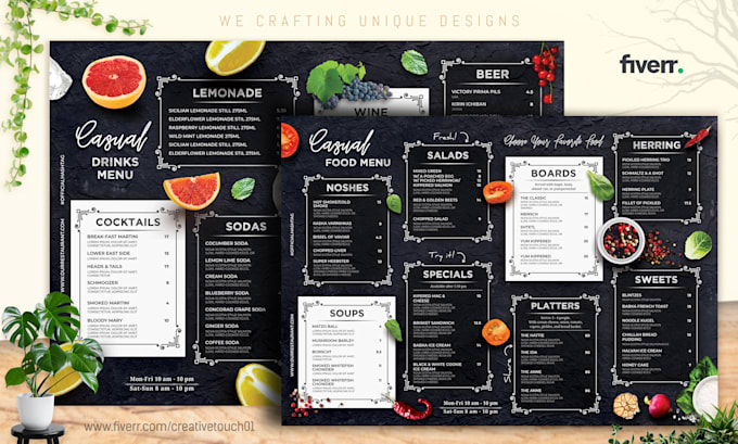 Do amazing menu design, restaurant menu, digital menu by ...