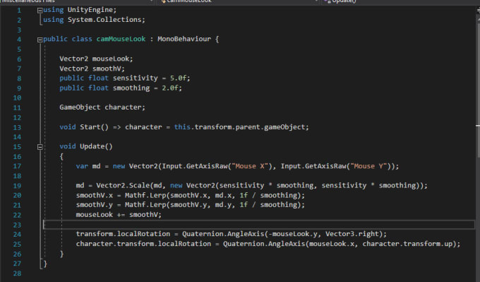 Write scripts for your games in unity by Zabech | Fiverr