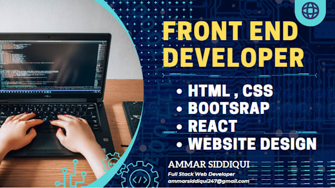 Be your front end web developer using react and tailwind by Ammarsiddiqui02 | Fiverr