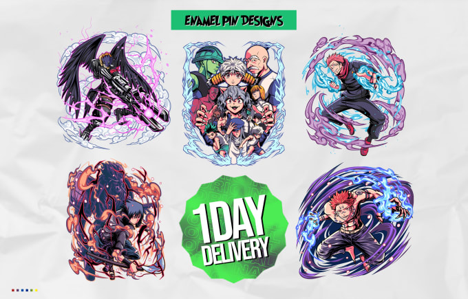Create custom cartoon anime enamel pin design by Ramafq | Fiverr