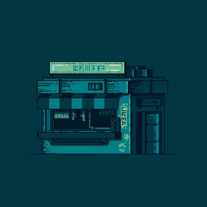 Create a detailed pixel art building by Jpouteiral | Fiverr