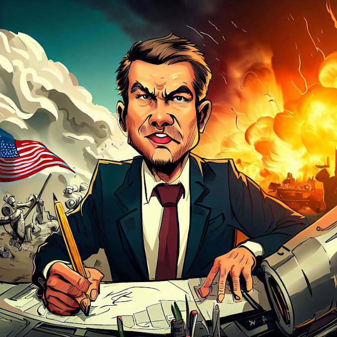 Draw a political cartoon or cartoon caricature by Ishothesse | Fiverr