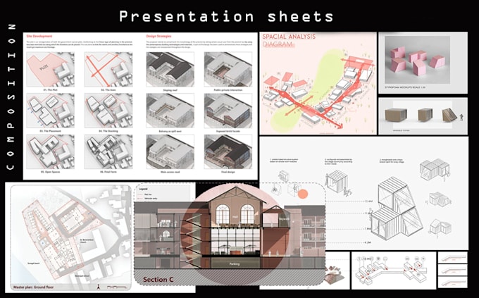 Make architectural presentation sheets, portfolio, posters, panels in ...
