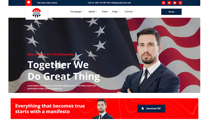 Design modern political campaign website political website by Kenneth ...