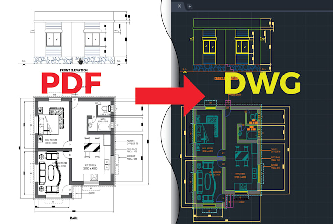 Convert any drawing, blueprint into 2d dwg file by Fahim_km | Fiverr