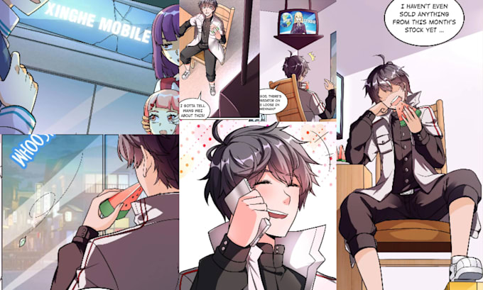 Draw anime manga story board illustration, manga page, comic artist ...