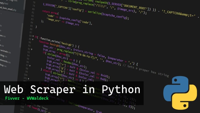 Create a web scraper in python by Wvwaldeck | Fiverr Create a web scraper in python by Wvwaldeck | Fiverr