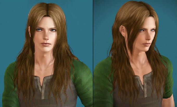 Add realistic hair to a 3d game model and realistic hair groom to ...