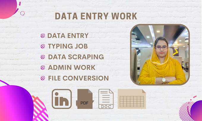 Do remarkable data entry, typing job, product add, file conversion by Ambia9382 | Fiverr