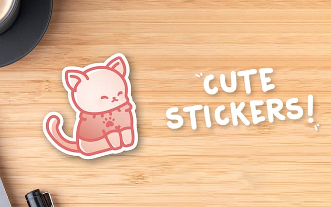 Create cute sticker designs by Farrelvillas | Fiverr