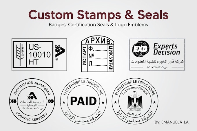 Design custom stamps, certification seals, and professional badges by ...