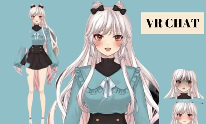 Model a custom vtuber avatar in anime style, vrm avatar for vrchat and ...