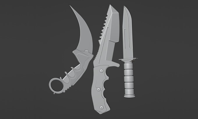 Model your 3d custom knife asset in blender by Zlikedokiller | Fiverr