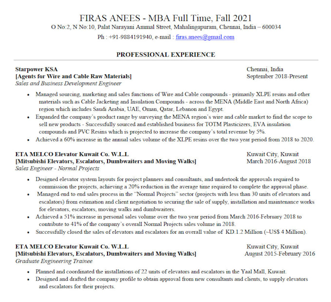 Create professional and tailored resumes by F_anees | Fiverr