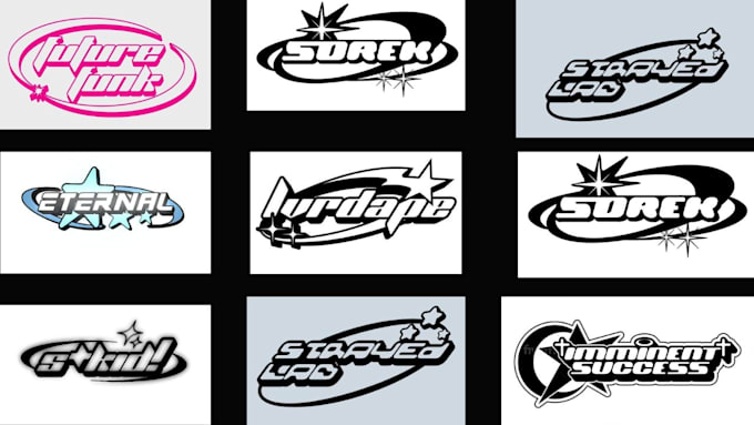 Design a custom y2k logo for your brand by Mahajawad | Fiverr