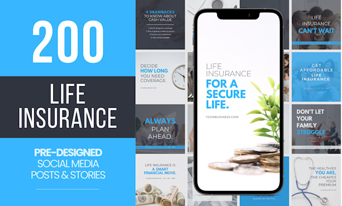 Design life insurance posts for social media by Ptlrshop | Fiverr