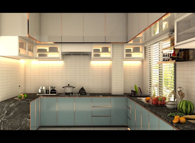 Create kitchen interior design by Nazmul_r4 | Fiverr