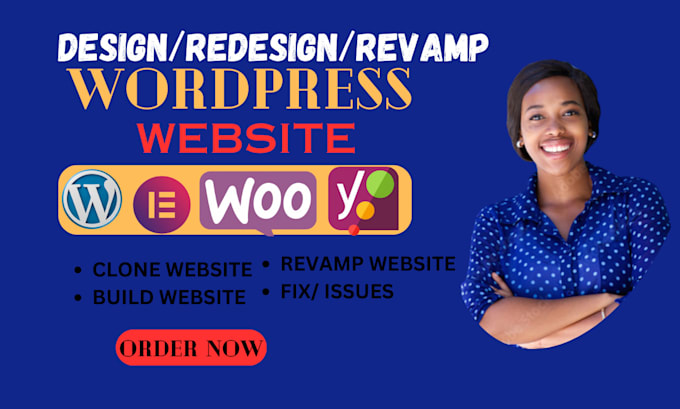 Design redesign build customize clone edit fix or revamp wordpress ...
