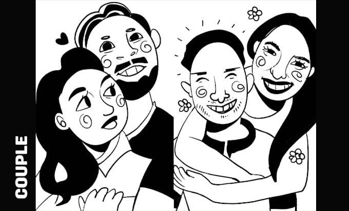 Draw a caricature of you and your significant other by Kaeron | Fiverr