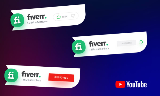 Create engaging youtube subscribe and like button animations by Yaman ...