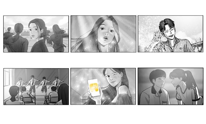 Draw cool storyboard up to 40 frame in 24 hours by Yoonyi_noh | Fiverr