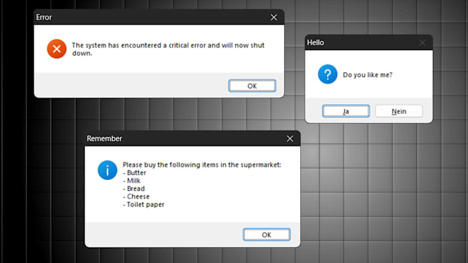 Create custom fake message boxes for you by Rsbasic | Fiverr