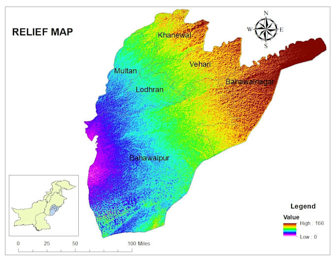 Generate visually appealing topographic and thematic maps using arcgis by Ahmedfaizanaps | Fiverr