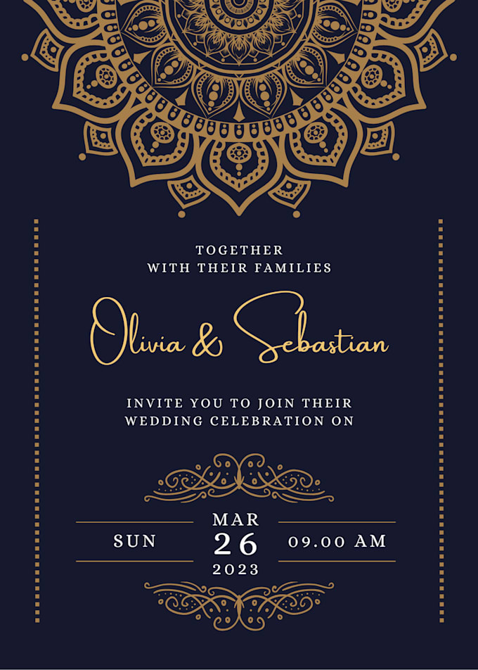 Design unique wedding invitation card with illustration by ...