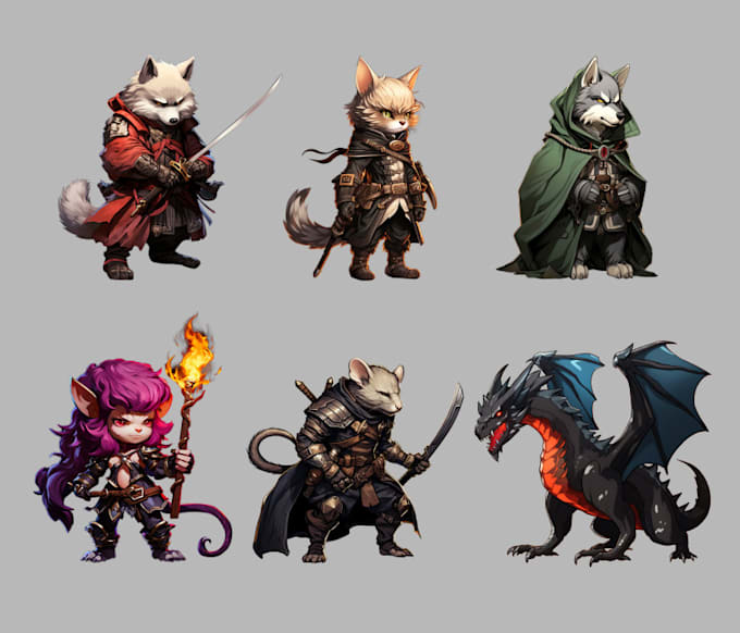 Create a humanized animal character, mascot concept by Chirido | Fiverr