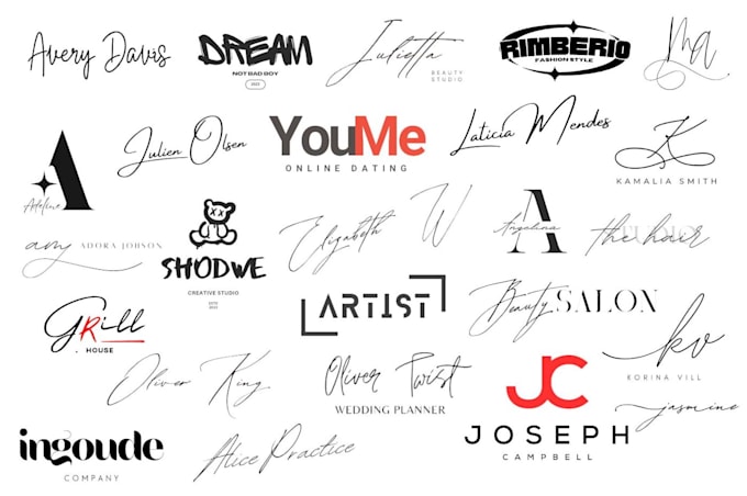 Design signature or autograph handwritten calligraphy logo by Lizpopl ...