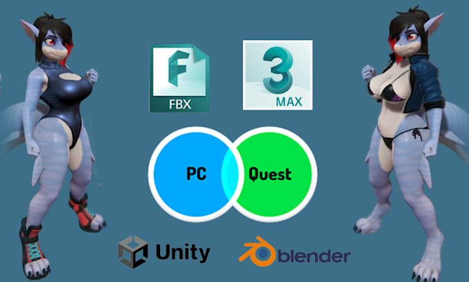 Do 3d vrchat furry avatar model vr vrc nsfw fursona character vtuber rig by Jerryman_studio | Fiverr
