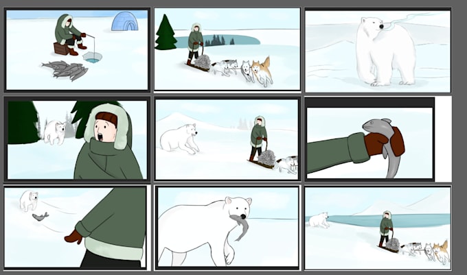 Draw a colored storyboard by Nonasoud | Fiverr
