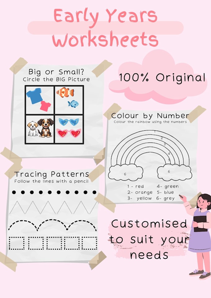 Create worksheets for early years children by Sheenachandaran | Fiverr