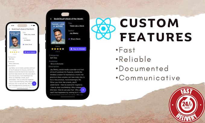 Develop features for your react native application by Tgeist | Fiverr