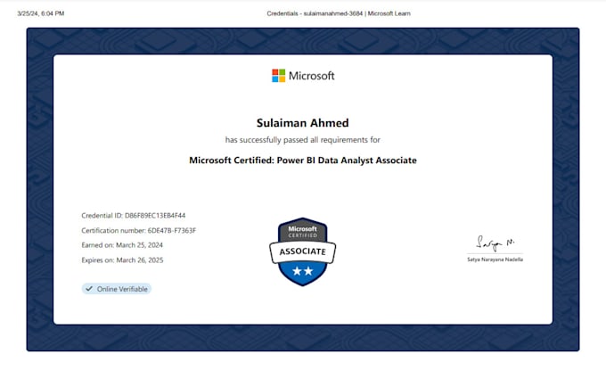 Be your microsoft certified power bi data analyst by Bi_with_ahmed | Fiverr