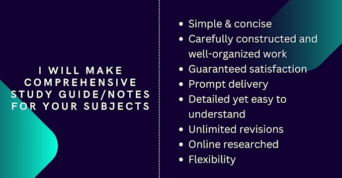 Create study notes and guides for your subjects by Tishathourani | Fiverr