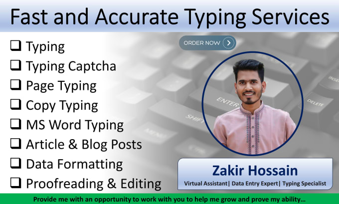 Provide data entry typing work job by Zakir_dvm | Fiverr Provide data entry typing work job by Zakir_dvm | Fiverr