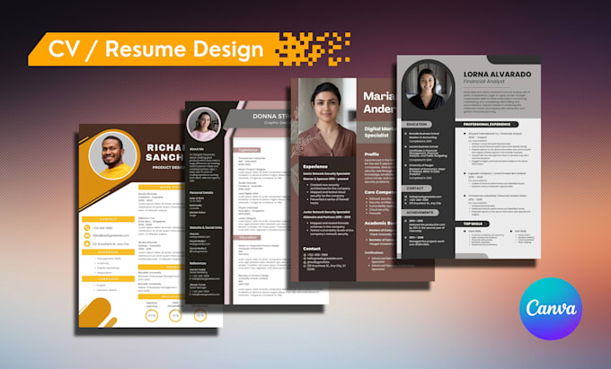 Create cv, professional resume design and templates using canva by ...