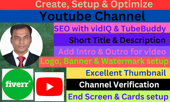 Create, setup, optimize, and seo youtube channel professionally by ...