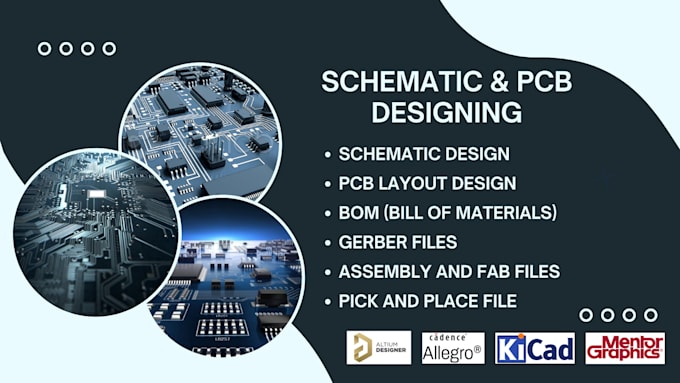 Do schematic, pcb layout, pcb design, gerber, bom files for any project ...