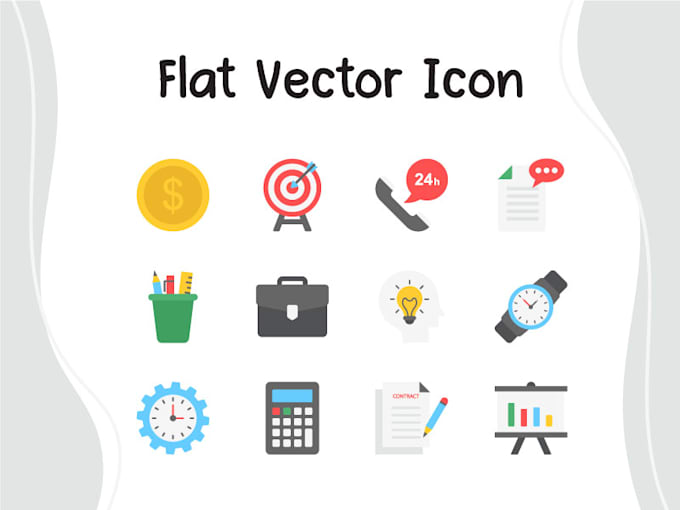 Create unique custom flat vector icons by Brandingstall | Fiverr