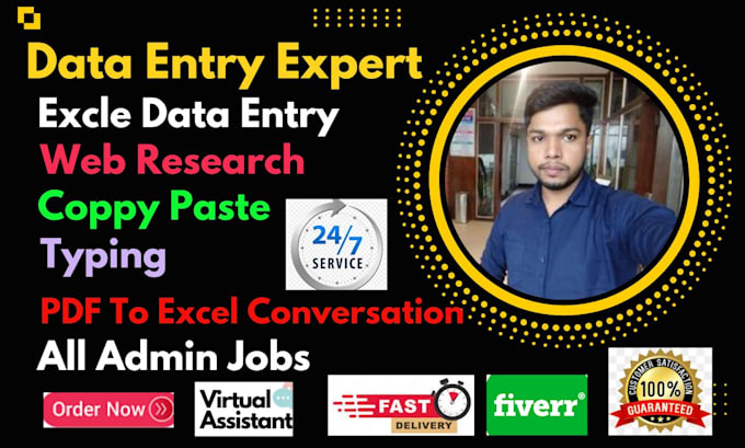 Do a professional worker excel data entry, copy paste, web research and ...