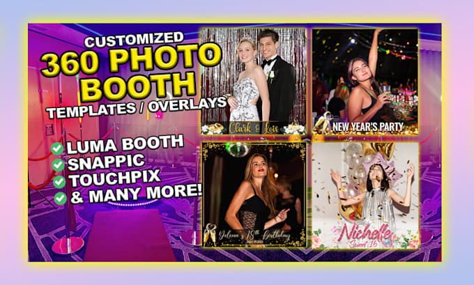 Design a 360 photo booth template and overlay by Erikrelox | Fiverr