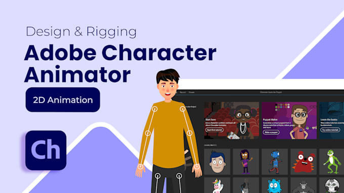 Design and rig an adobe character animator puppet 2d animation by ...