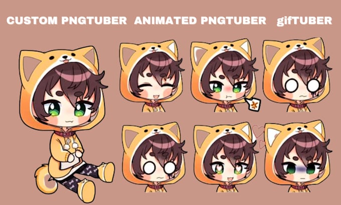 Create custom pngtuber live2d vtuber giftuber anime manga chibi ...