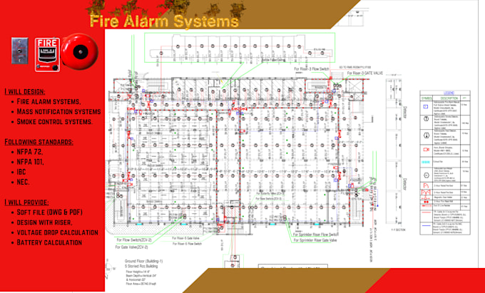 Design fire alarm, riser , voltage drop, battery calculation by ...
