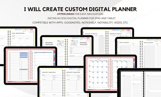 Design custom digital planner, calendar, and journal template by ...